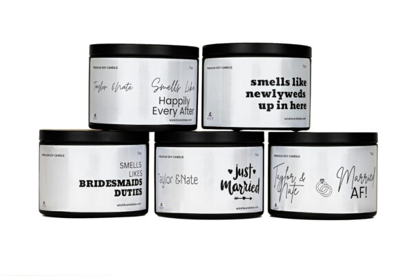 Wedding Announcement Custom Candles | Wick It Candle Bar